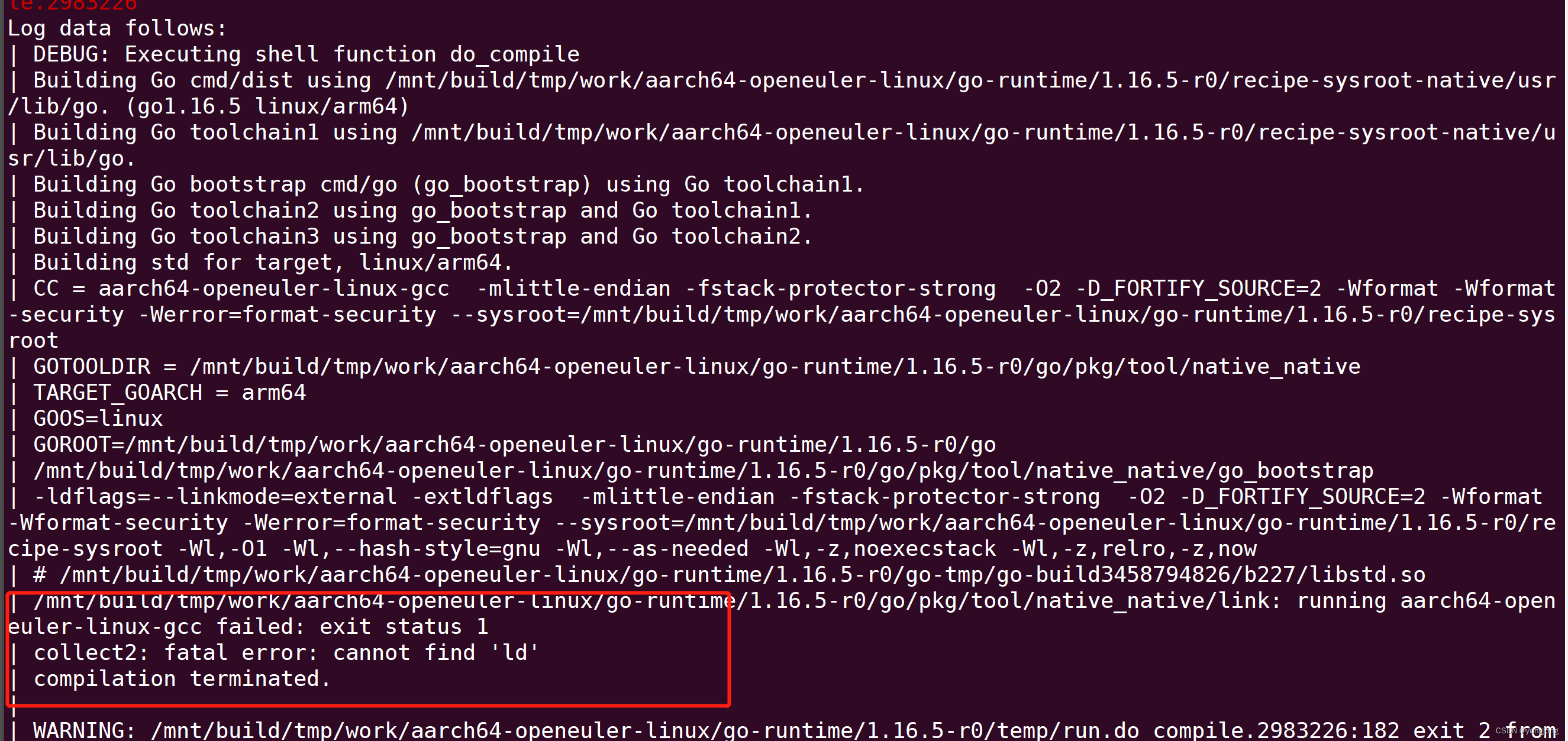 Openeuler Embedded编译go Runtime软件包报错go编译arm Cannot Find Ld Csdn博客 7412