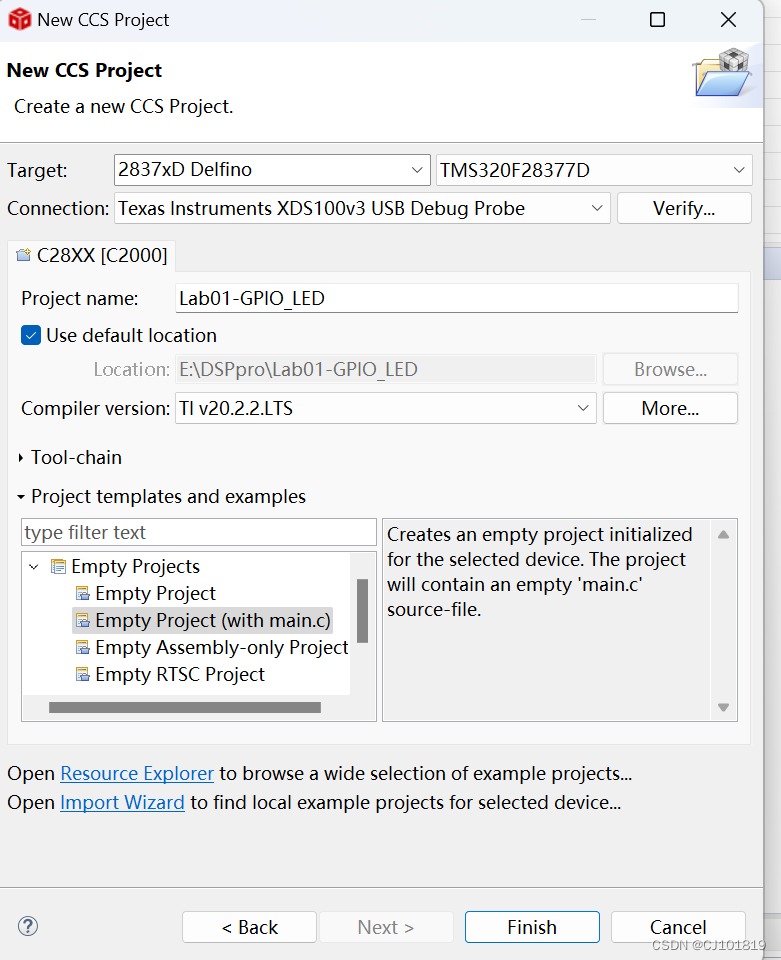 DSP 28733D （一）创建工程_ram lnk cpu1.cmd-CSDN博客