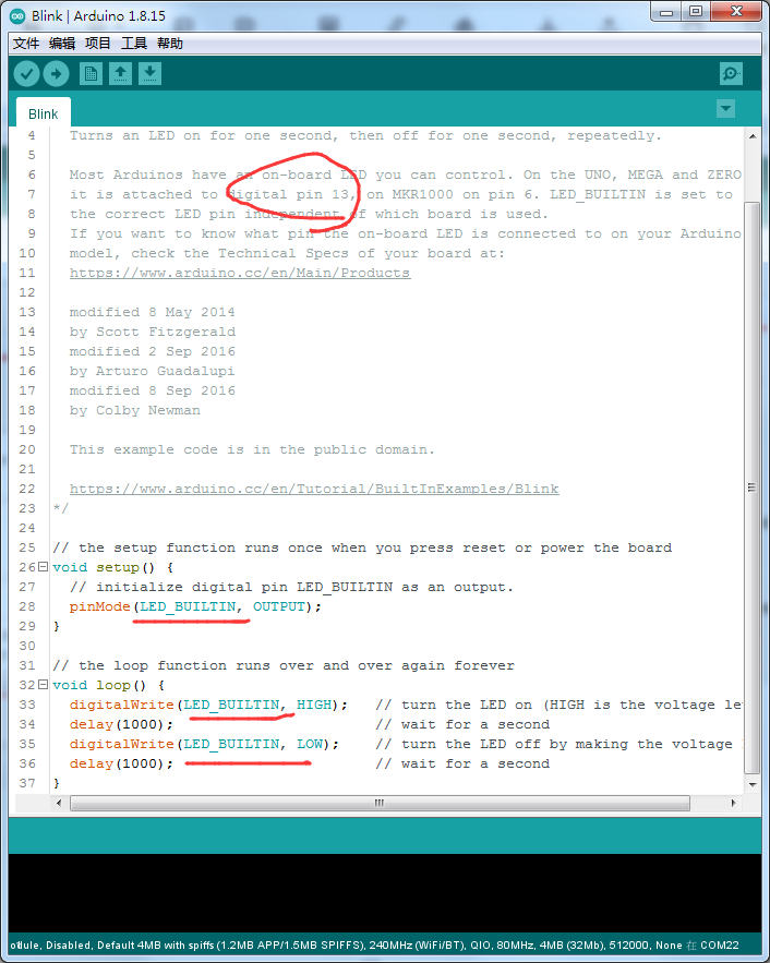 arduino-esp32-点亮板载LED，闪烁LED。02_esp32板载led-CSDN博客