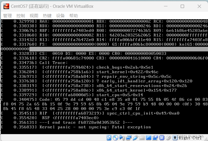 VirtualBox5.2.34安装CentOS7.9出现问题not syncing: Fatal exception解决_win11centos虚拟机not syncing-CSDN博客