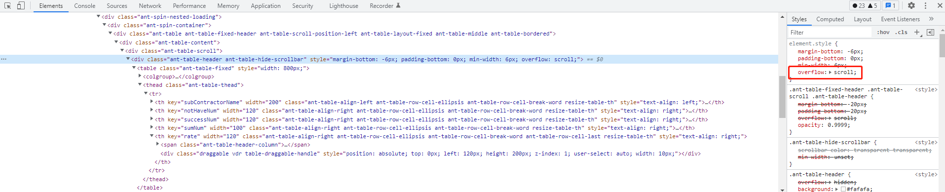 Ant Design Vue的Table组件设置scroll属性时，表头去掉滚动条_ant-table-cell-scrollbar 去除-CSDN博客