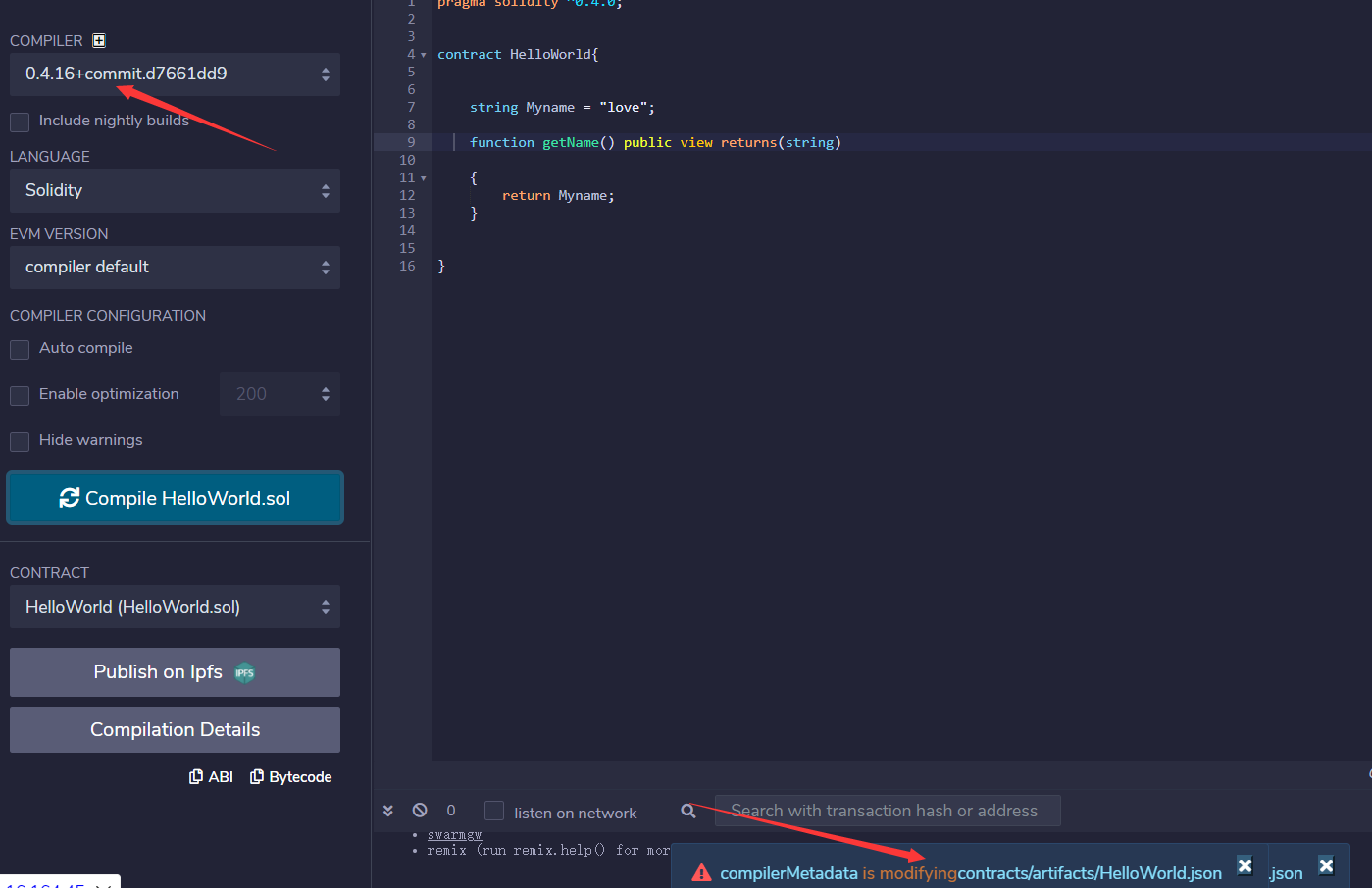 智能合约部署的版本不兼容问题Error: Expected token LBrace got ‘View‘ function getName() public view returns ...
