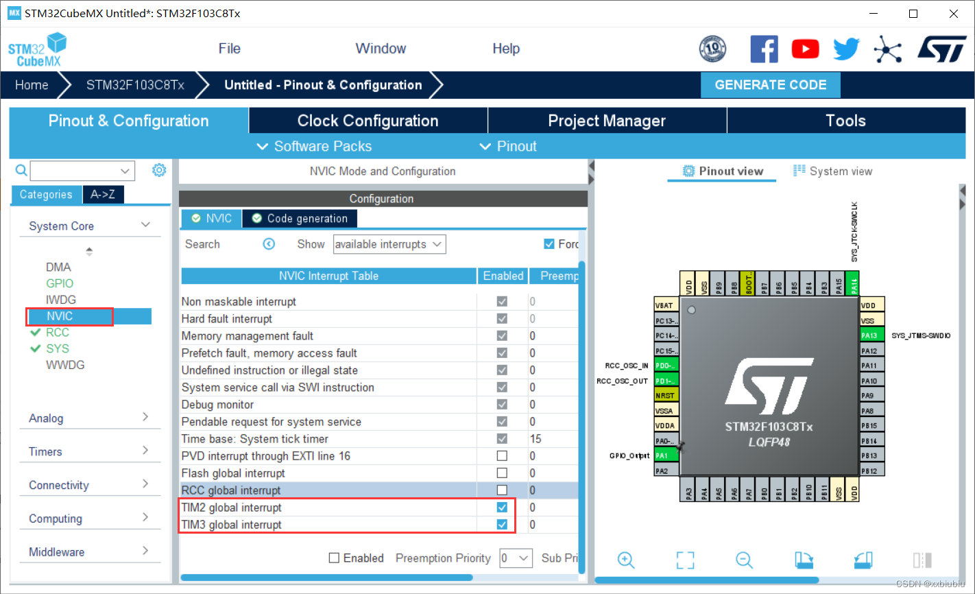Stm32配置tim定时器计数 Stm32tim计数器时钟 Csdn博客