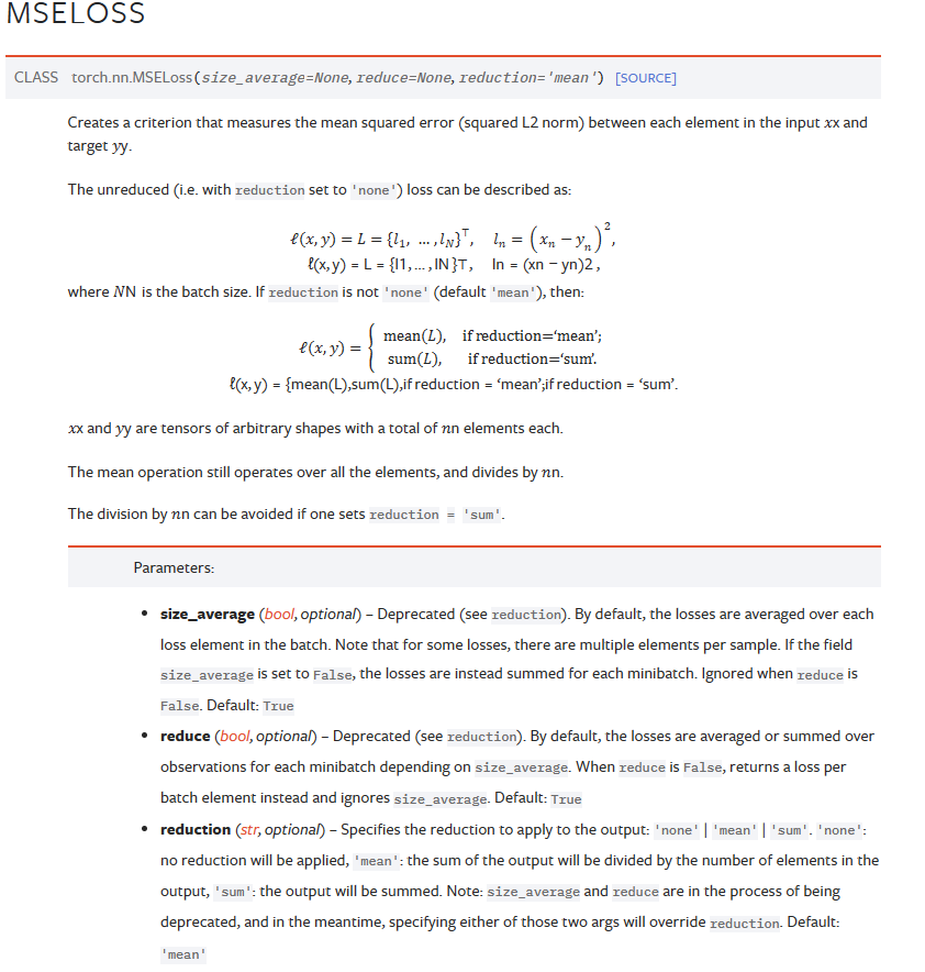 损失函数LossFunction_mseloss(reduction='sum')-CSDN博客
