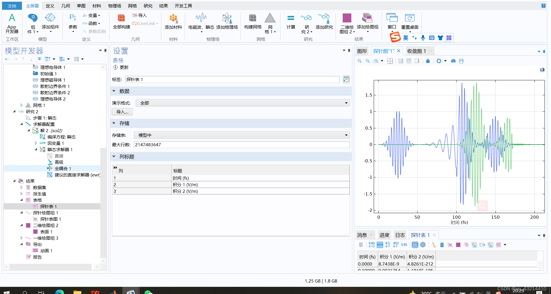 Comsol探针图显示数据不全 Comsol探针表只显示一个 Csdn博客