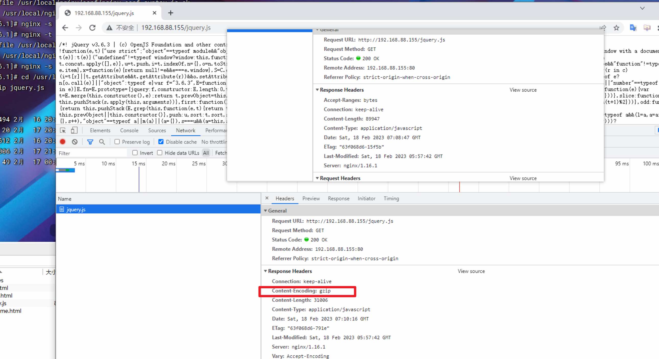 零基础自学Nginx 进阶篇 2 Nginx静态资源部署 2.4 Nginx静态资源压缩实战 2.4.4 Gzip和sendfile共存问题_nginx sendfile on和gzip共存 ...