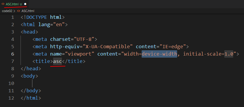 VSCode修改感叹号生成的html模板里的title_vscode怎么让html文档名就是网页title-CSDN博客