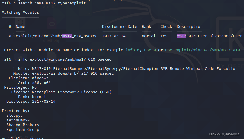 Metasploit(MSF)_msf rank-CSDN博客
