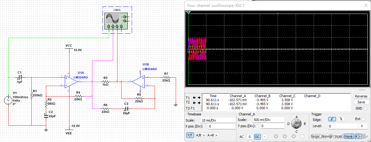 Multisim14.0仿真（十六）BTL 功放_multisim14喇叭能听歌吗-CSDN博客