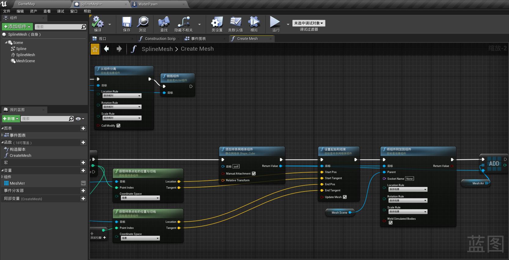 [UE4]SplineMesh应用--鼠标轨迹动态生成Mesh_ue spline mesh 添加-CSDN博客