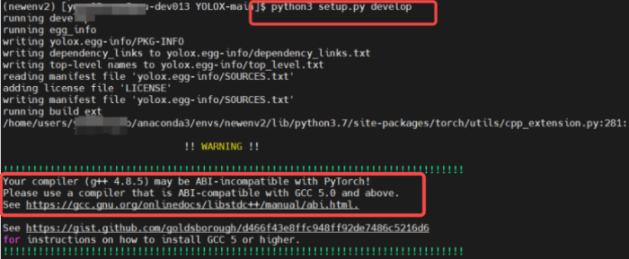 YOLOX安装报错--python3 setup.py develop无法正常运行_python setup.py develop did not run successfully.-CSDN博客