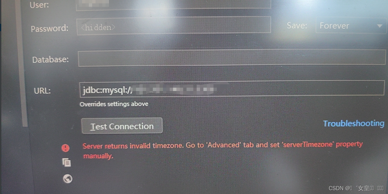 解决server Returns Invalid Timezone Go To ‘advanced‘ Tab And Set ‘servertimezone‘ Property 