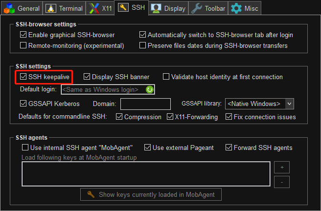 MobaXterm通过SSH连接Ubuntu服务器Network error: Software caused connection abort_mobaxterm network error ...