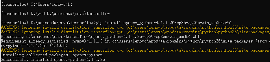在anaconda创建的虚拟环境下安装opencv-python_虚拟环境下安装opencv-python>=4.1.1-CSDN博客