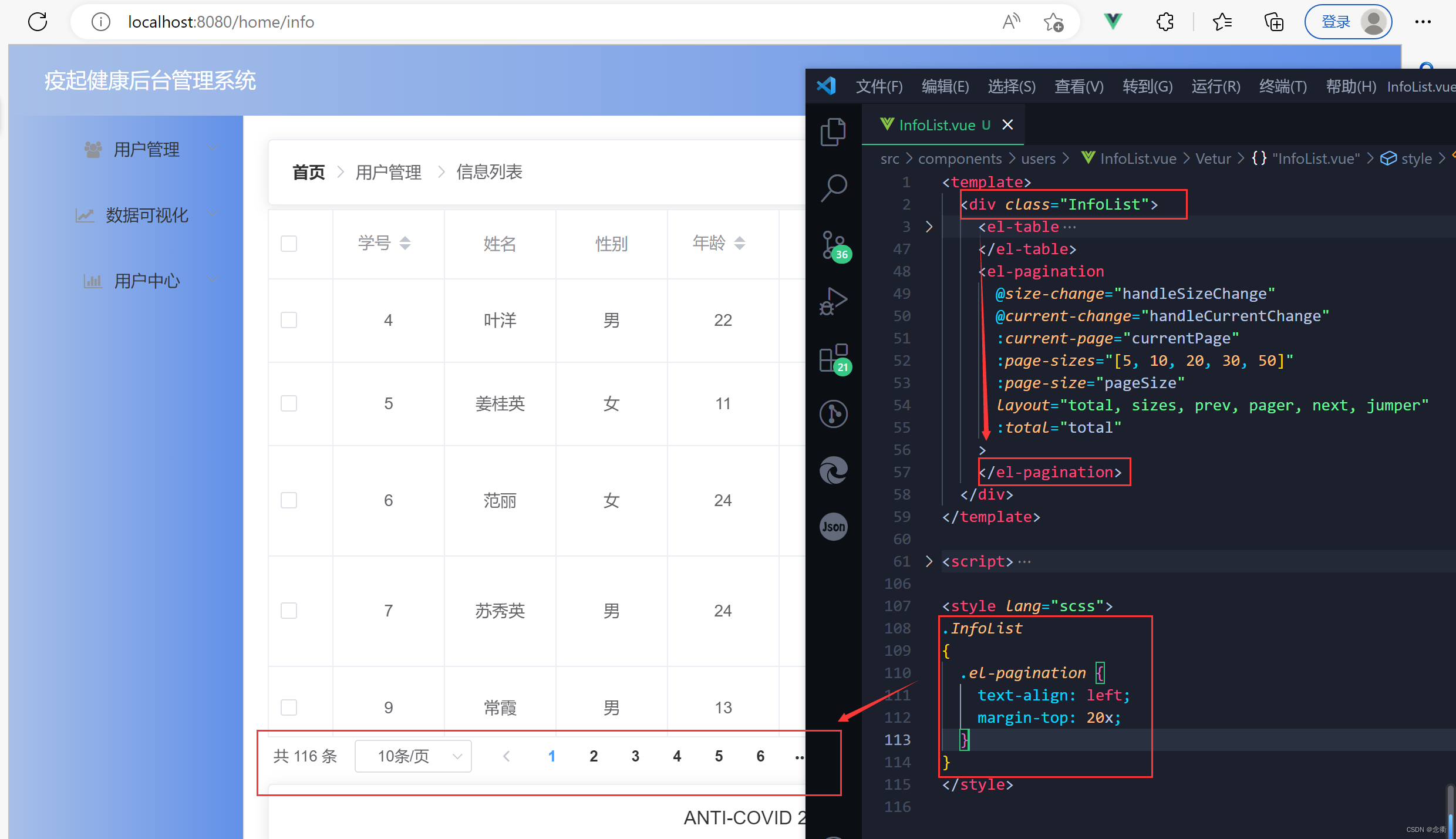 通用后台管理系统前端界面Ⅸ——数据表格渲染及处理前端分页后端数据渲染到前端页面 Csdn博客