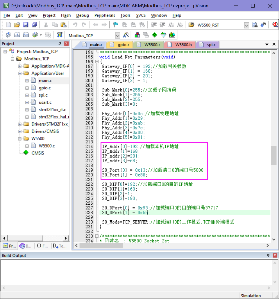 W5500+STM32F103C8T6进行TCP通信(modbus)_f103c w5500-CSDN博客