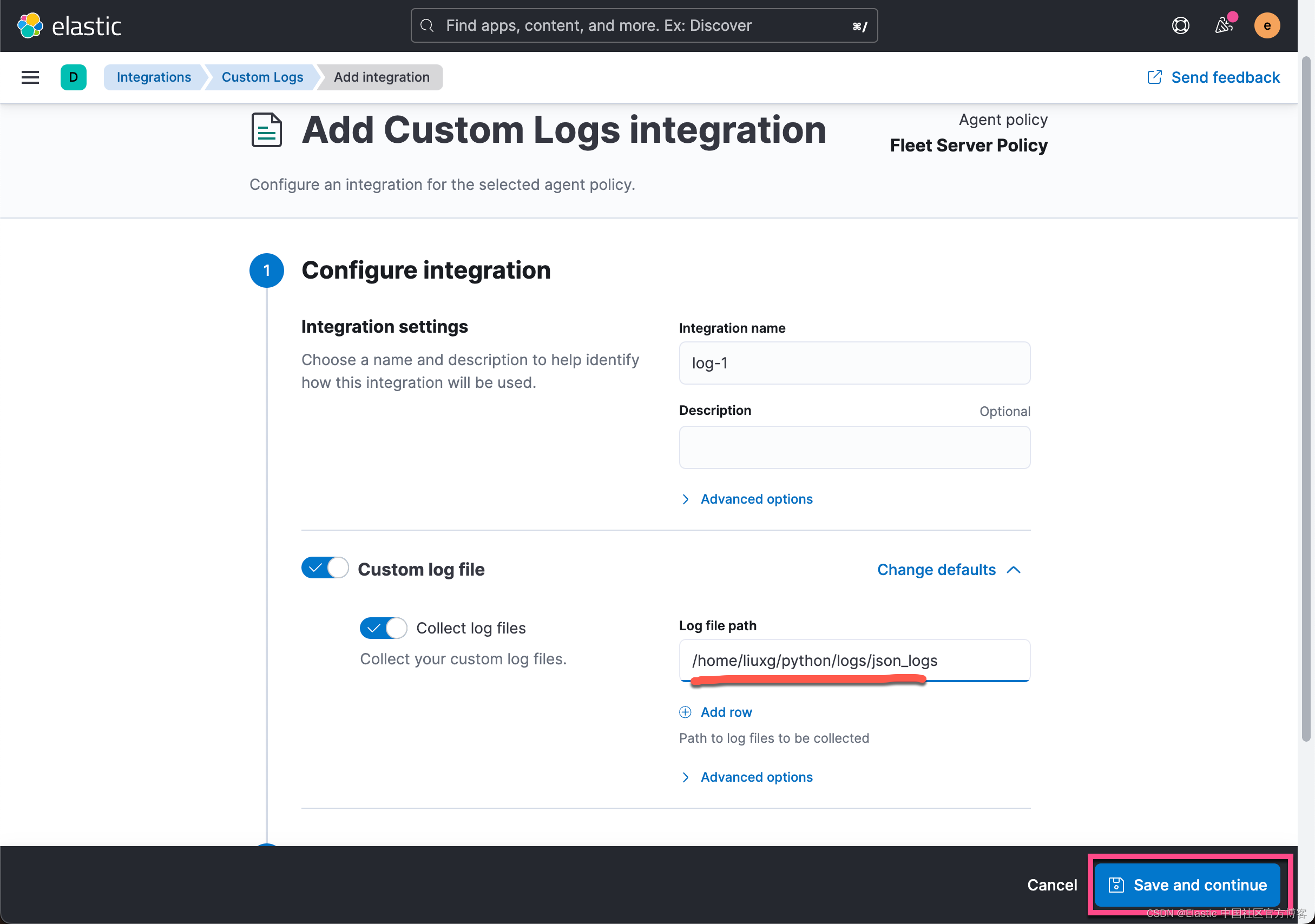Observability：如何使用 Elastic Agents 把定制的日志摄入到 Elasticsearch 中_epr.elastic.co网络隔离-CSDN博客