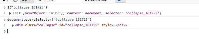 Failed to execute ‘querySelector‘ on ‘Document‘: ‘#161725collapse‘ is not a valid selector ...