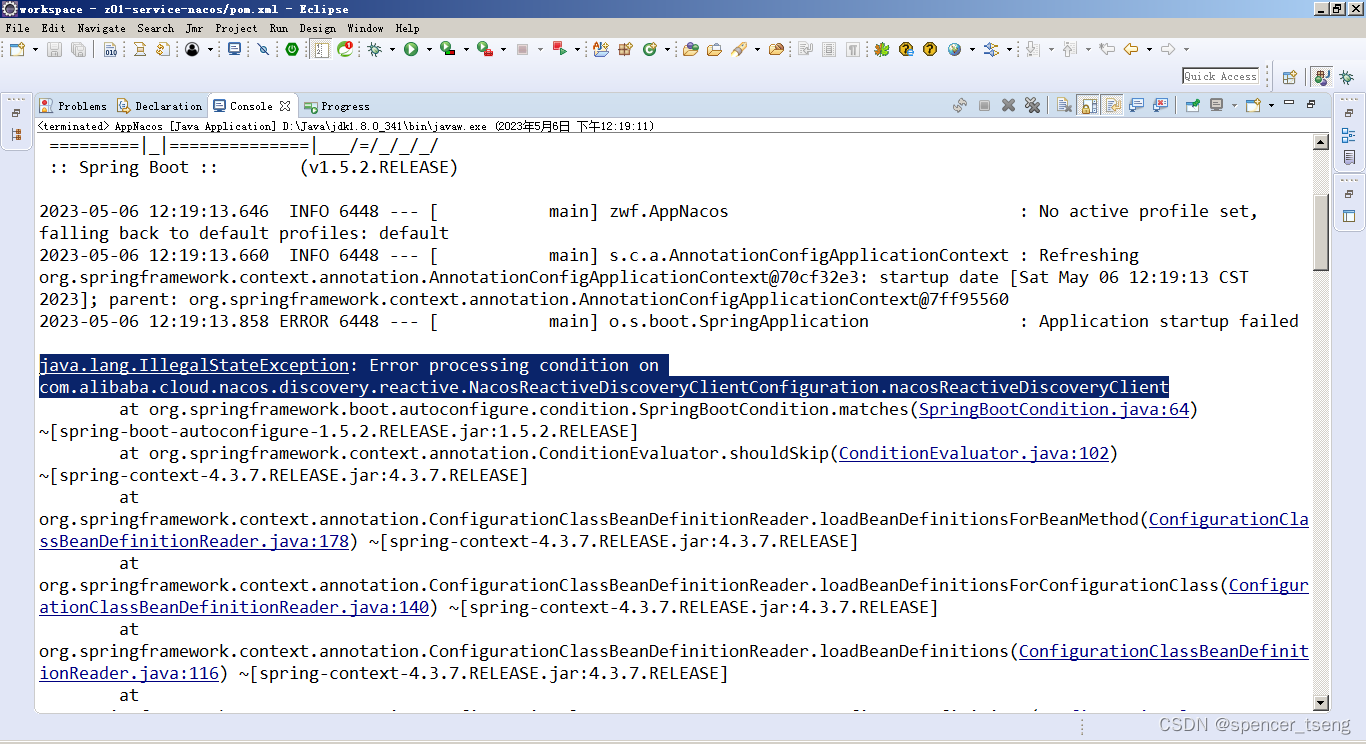 Error Processing Condition On Com Alibaba Cloud Nacos Discovery