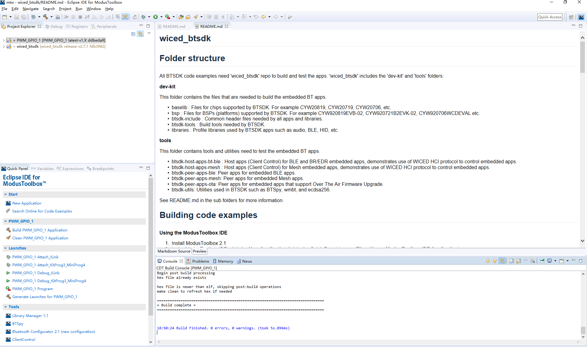 【CYW20819】三、ModusToolbox IDE 入门_moudstoolbox使用-CSDN博客