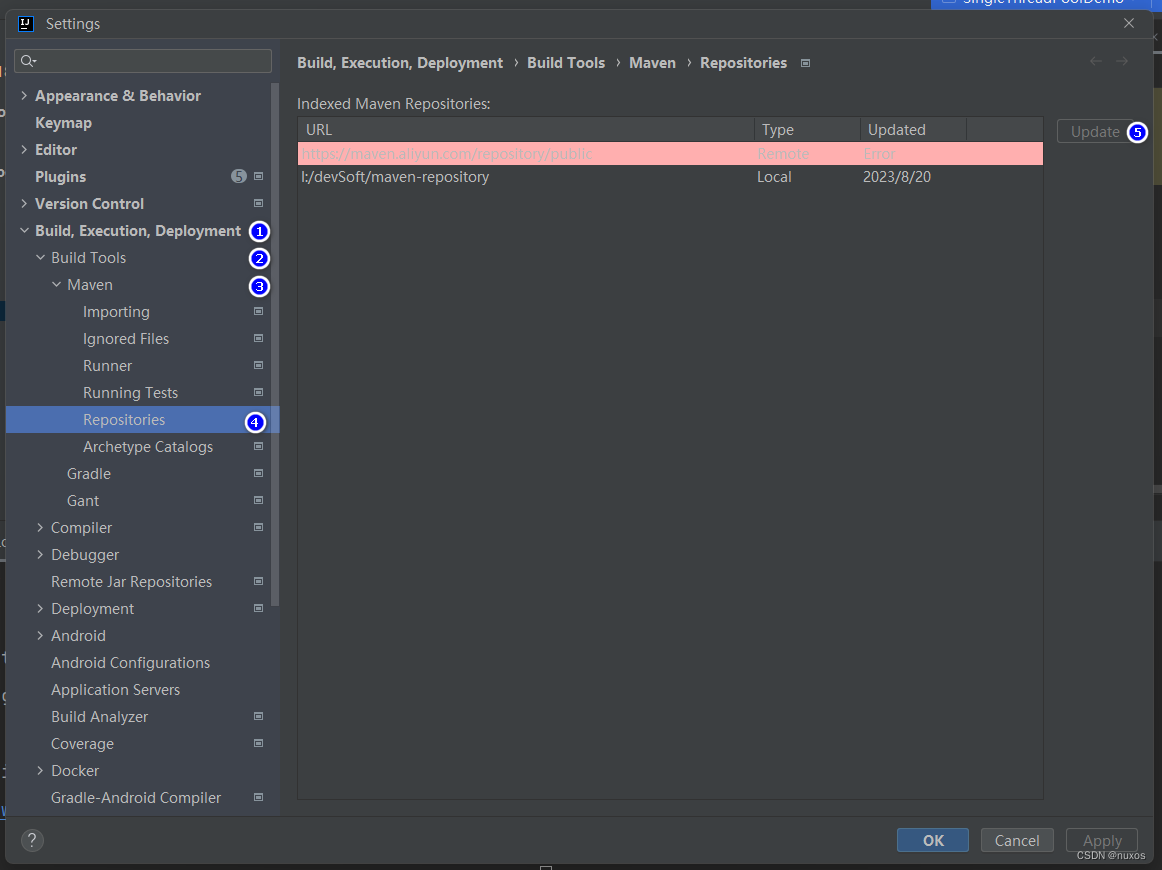 IntelliJ Maven error: Repository is non-nexus repo, or is not indexed (remote update error)-CSDN博客
