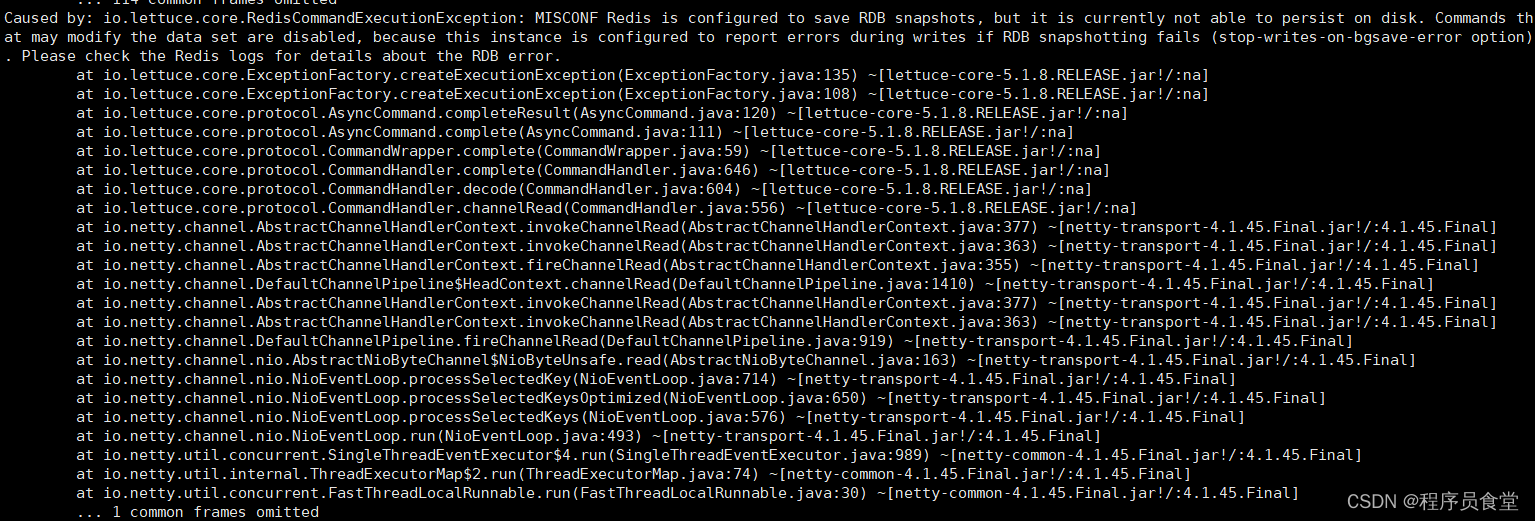【redis】MISCONF Redis is configured to save RDB snapshots, but it is currently not able to ...
