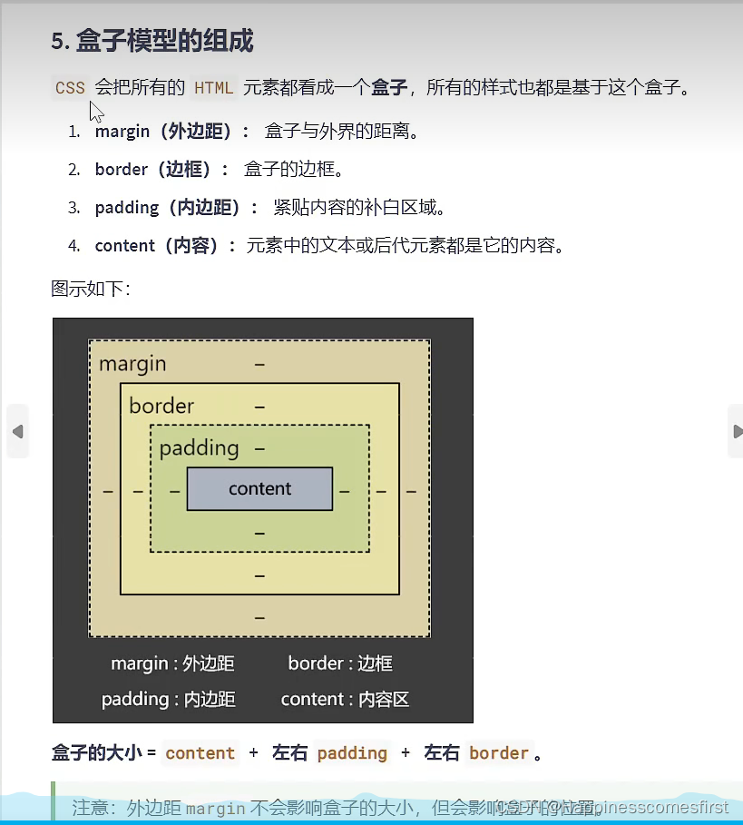content,padding,border,margin盒子模型的组成部分-CSDN博客