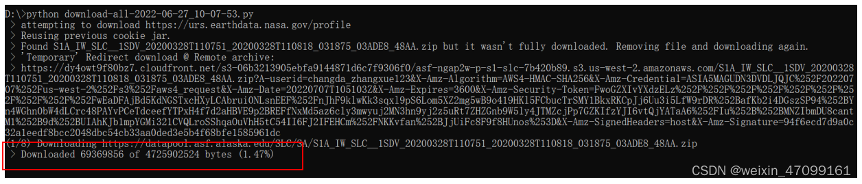 ASF网站自带python脚本完成sentinel-1数据自动下载_asf download python script.py批量下载怎么操作 ...