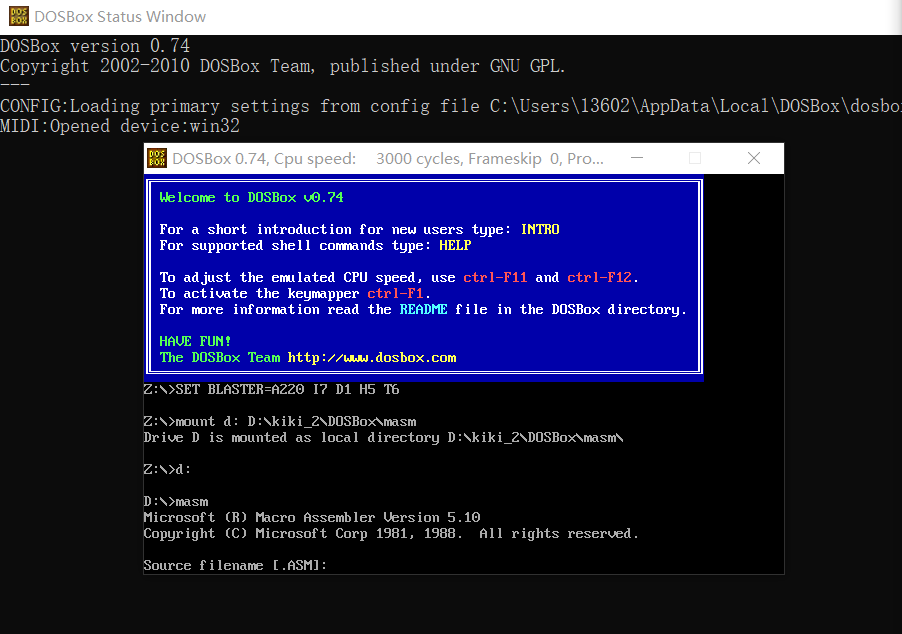 微机原理汇编语言上机实验-DOSBox&MASM_微机原理如何使用dosb_Kikichuang_的博客-CSDN博客