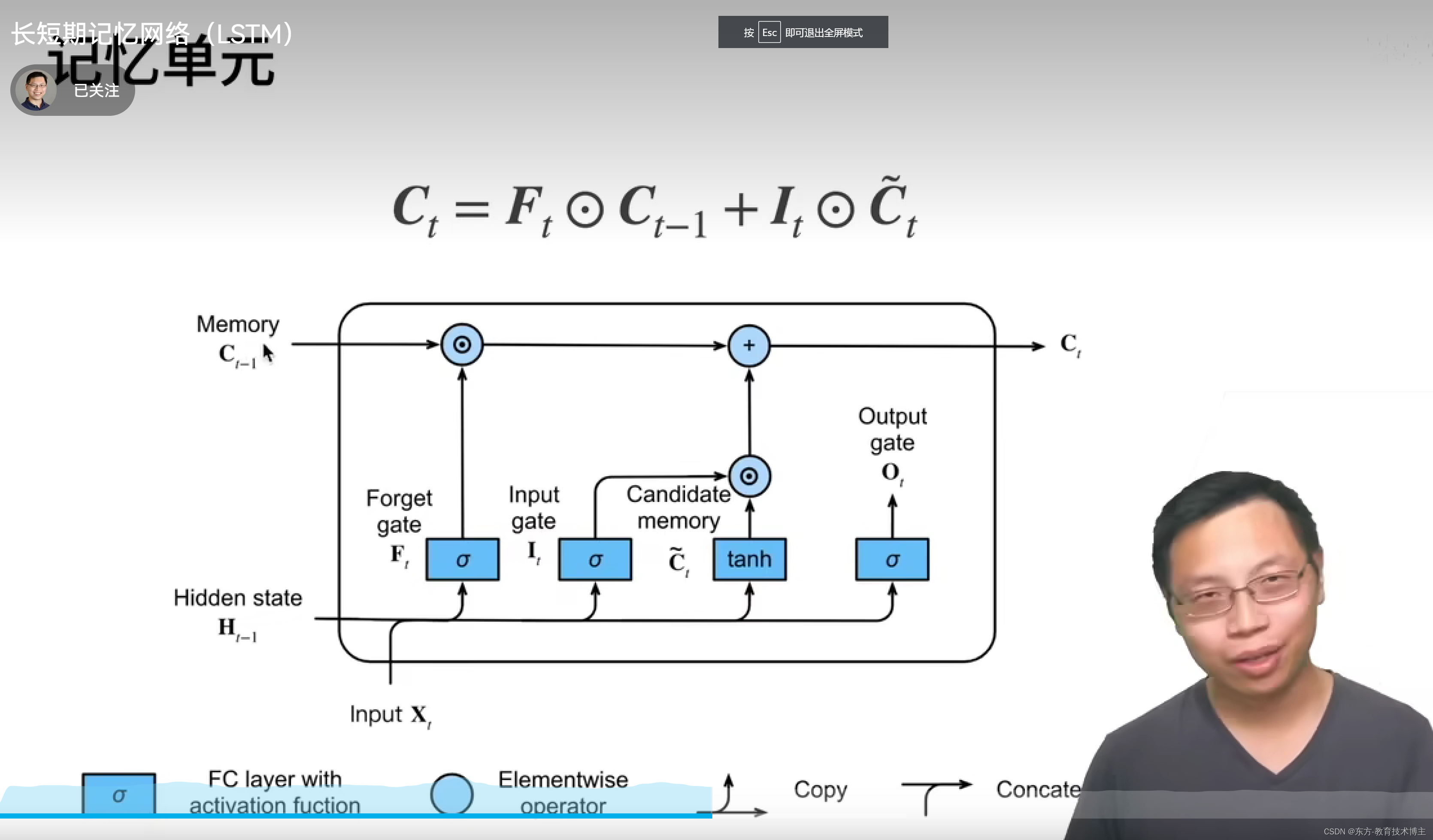 沐神学习笔记——长短期记忆网络(lstm)【动手学深度学习v2】rnn里面c表示 细胞 Csdn博客
