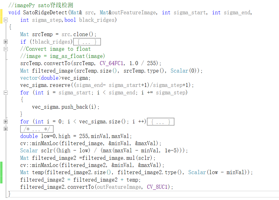 翻译ImagePy中Sato脊线检测算法,vc++ opencv实现_opencv脊线-CSDN博客