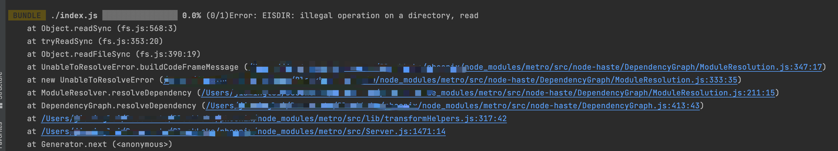 React Native开发中遇到error Eisdir Illegal Operation On A Directory，应该怎么处理internal Server Error 