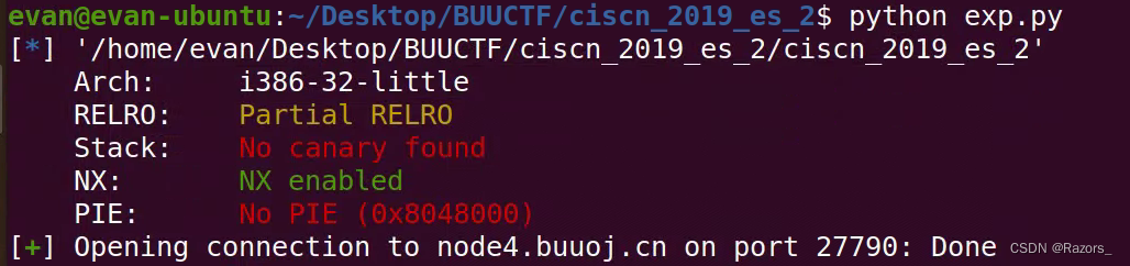 【BUUCTFPWN】ciscn_2019_es_2 栈迁移 栈劫持_栈迁移 buu-CSDN博客