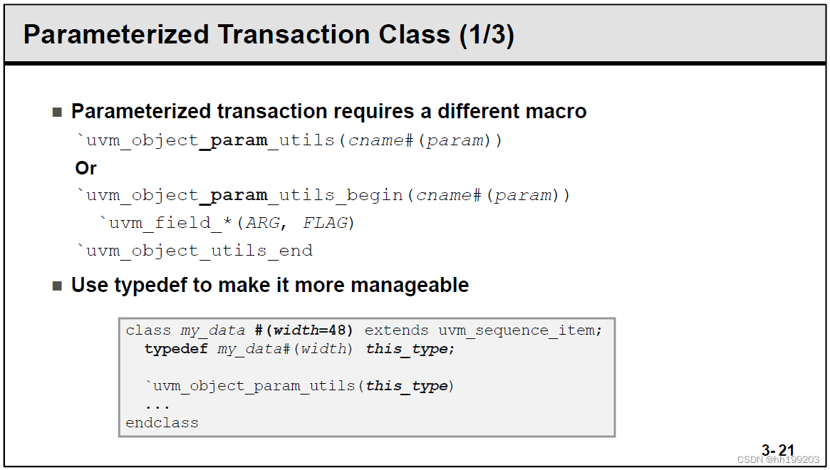 带参数的传输类parameterized Transaction Classuvm Transaction可以传参吗 Csdn博客