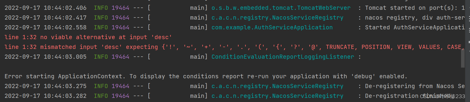 记录一些遇见的bug——项目启动报错org.mybatis.spring.MyBatisSystemException: nested exception is org.apache ...