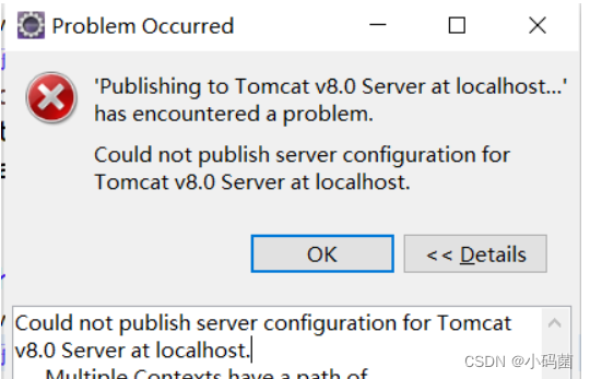 Tomcat的Could not publish server configuration for Tomcat v8.0 Server at localhost.-CSDN博客