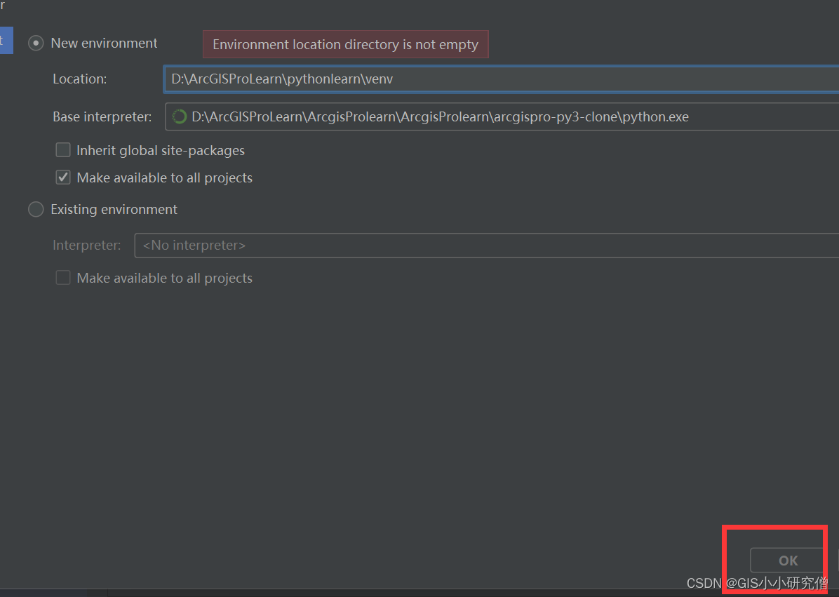 ArcGIS Pro 克隆clone python环境报错，导致Pycharm无法配置arcgis pro的python解释器，提示无法创建虚拟环境_arcgispro3.0 ...