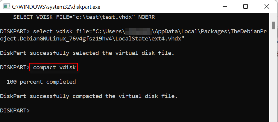 使用diskpart释放WSL2的磁盘空间_wsl 空间释放-CSDN博客