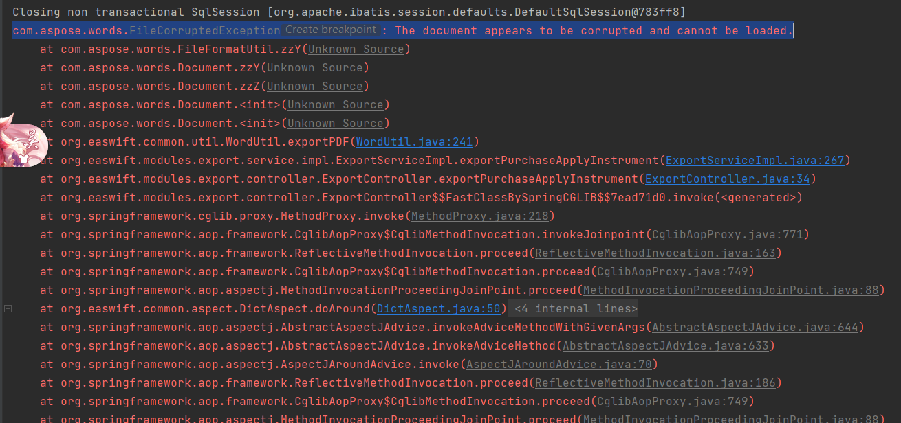 com.aspose.words.FileCorruptedException: The document appears to be corrupted and cannot be ...