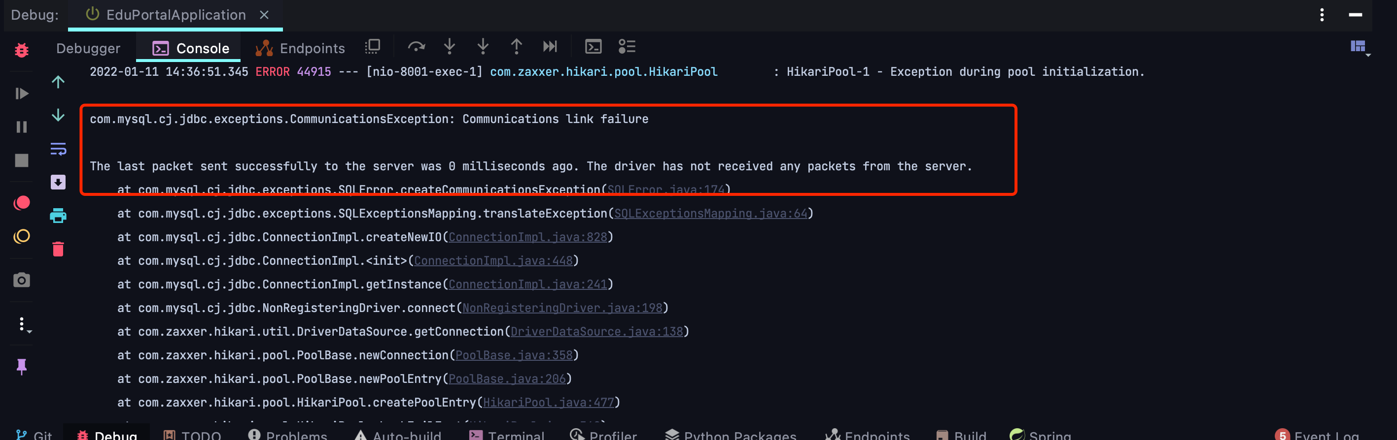 关于本地启动连接mysql报Communications link failure的问题解决_本地启动communications link failure-CSDN博客