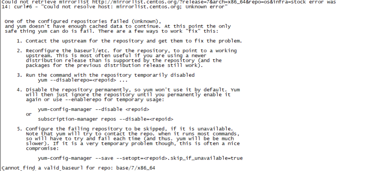 linux报错Could not retrieve mirrorlist http://mirrorlist.centos.org/?release=7&arch=x86_64&repo=os ...