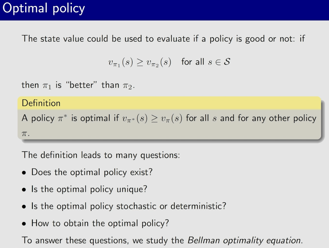 强化学习-赵世钰（三）：贝尔曼最优公式【Bellman Optimality Equation】、最优策略【Optimal Policy ...
