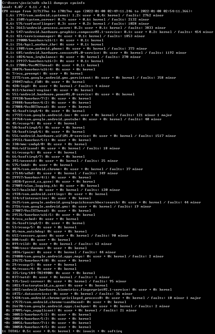 adb shell dumpsys cpuinfo/meminfo/procstats-CSDN博客
