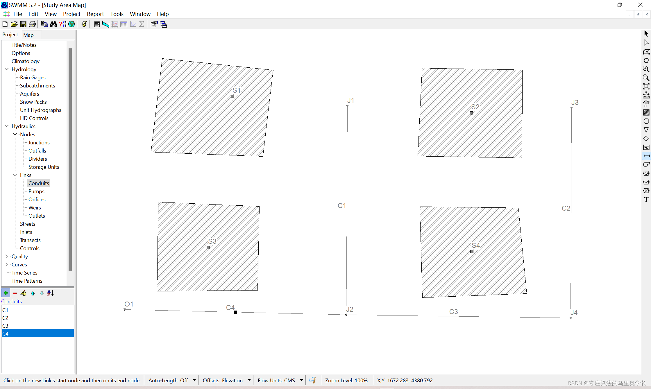 SWMM从入门到实践教程 02 快速入门案例的绘制-CSDN博客