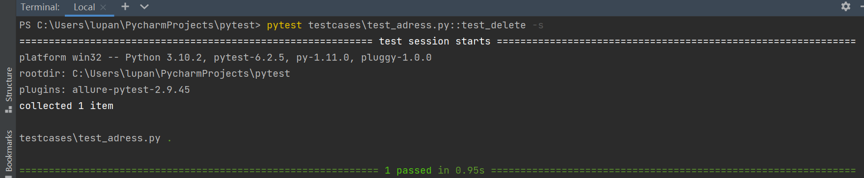 在终端执行pytest报错：in any of [＜Module testcases/test_adress.py＞]) 报错： import ...