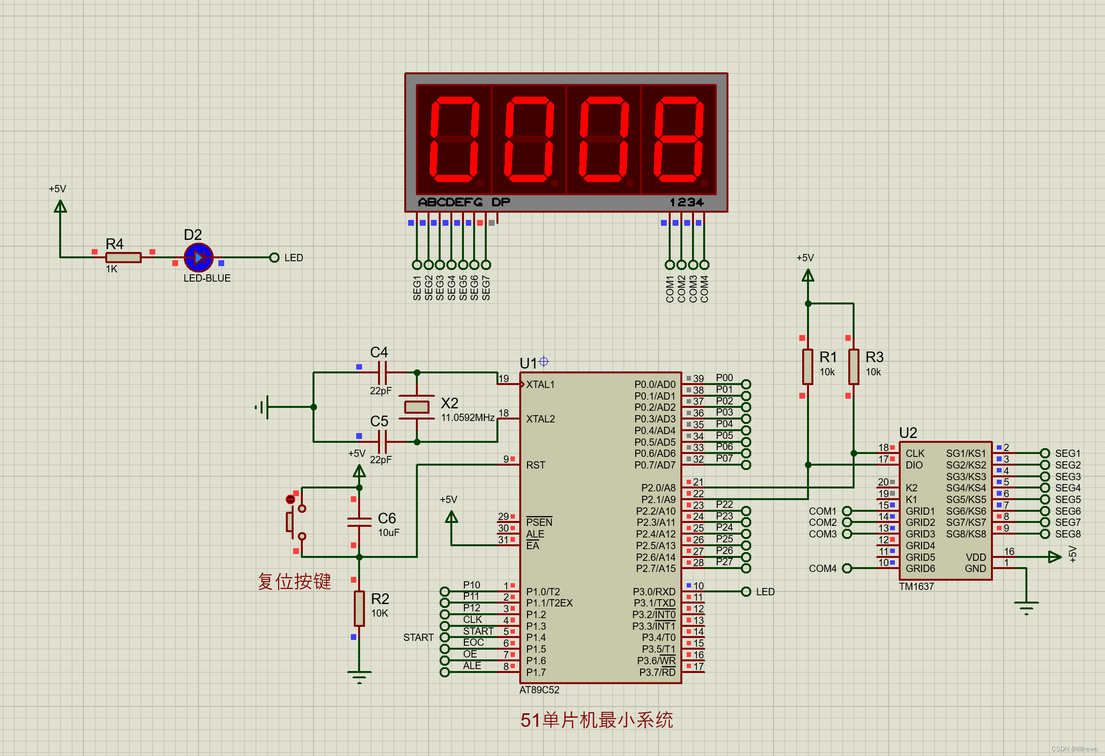 51单片机使用TM1637驱动4位共阳数码管_c51 tm1637驱动-CSDN博客