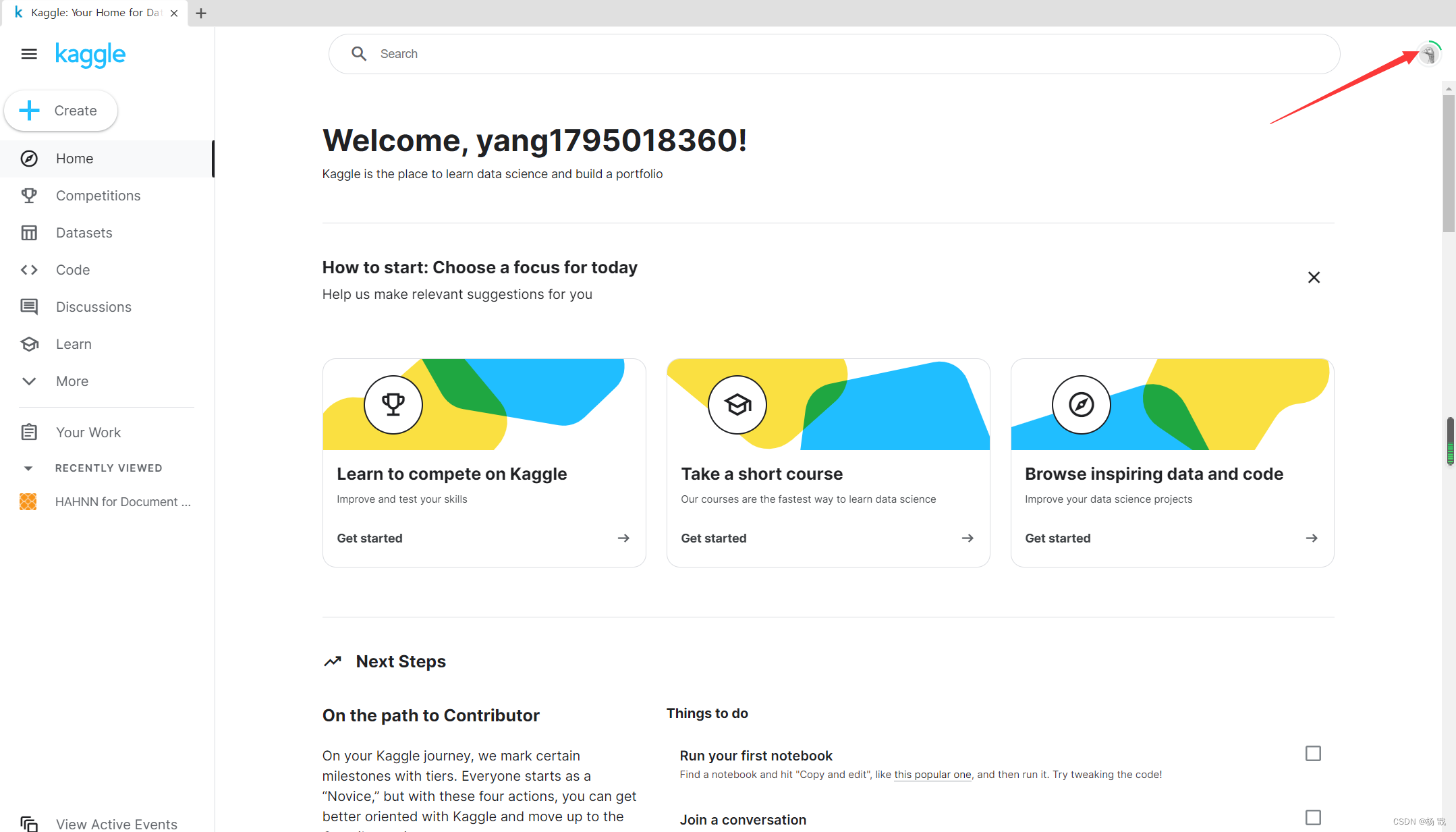 如何获取 kaggle 用户的用户名和API密钥（key）_kaggle的密码本在哪找-CSDN博客