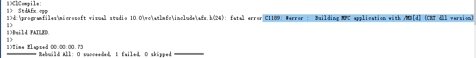 C1189: #error : Building MFC application with /MD[d] (CRT dll version)-CSDN博客